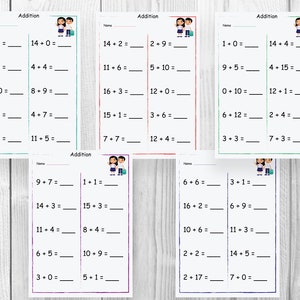 10 Printable Addition Worksheets, Preschool-2nd Grade Math, Preschool ...
