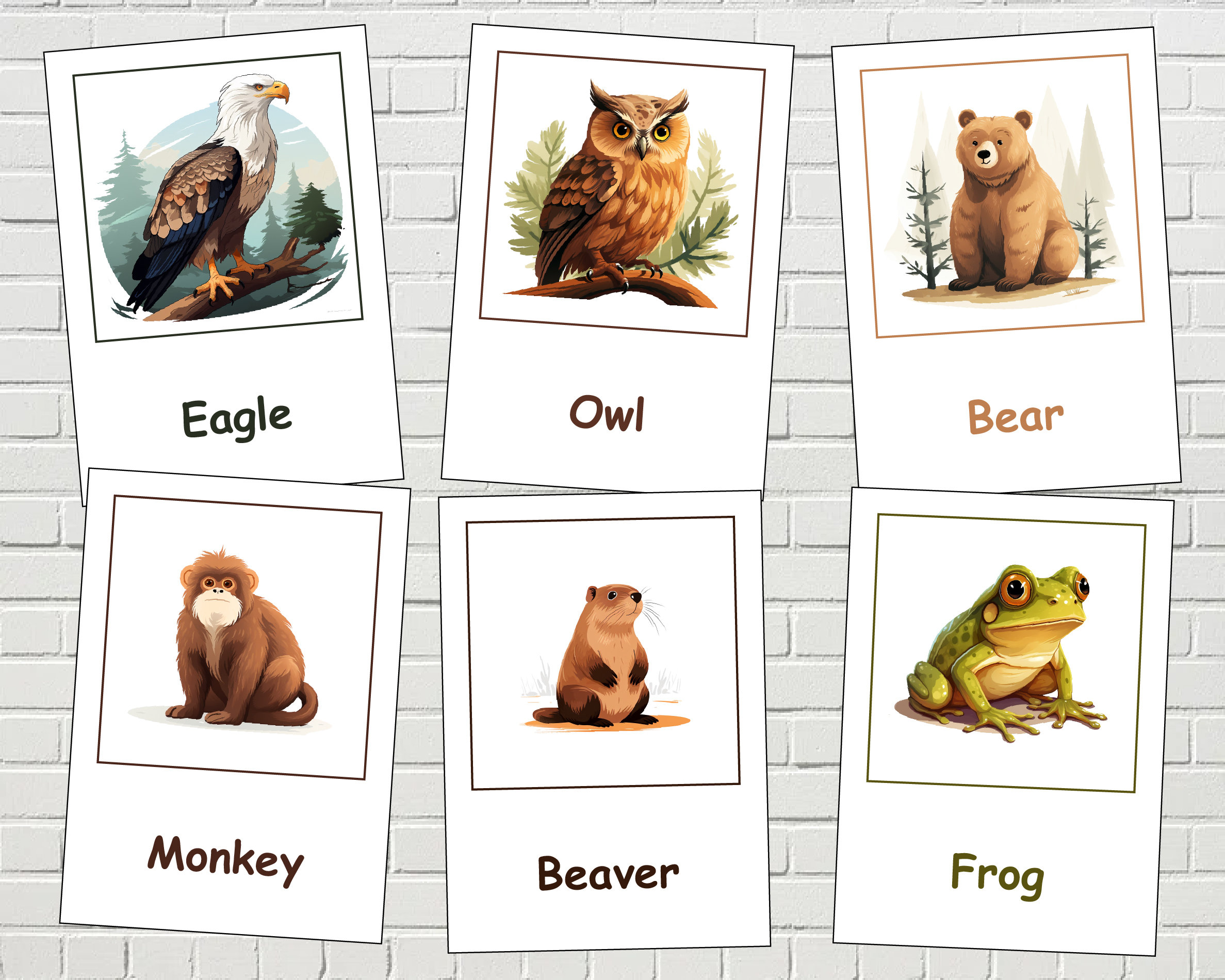 30 Forest Animals Flashcards, Forest Animals Vocabulary, Printable ...