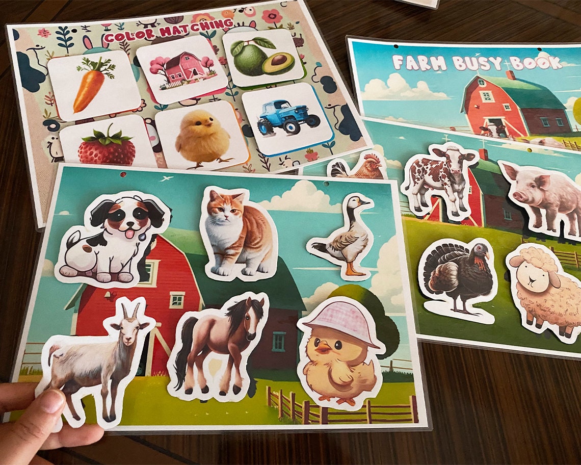 Farm Busy Book Printable Toddler Activities Farm Animals Busy - Etsy