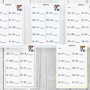 10 Printable Addition Worksheets, Preschool-2nd Grade Math, Preschool ...