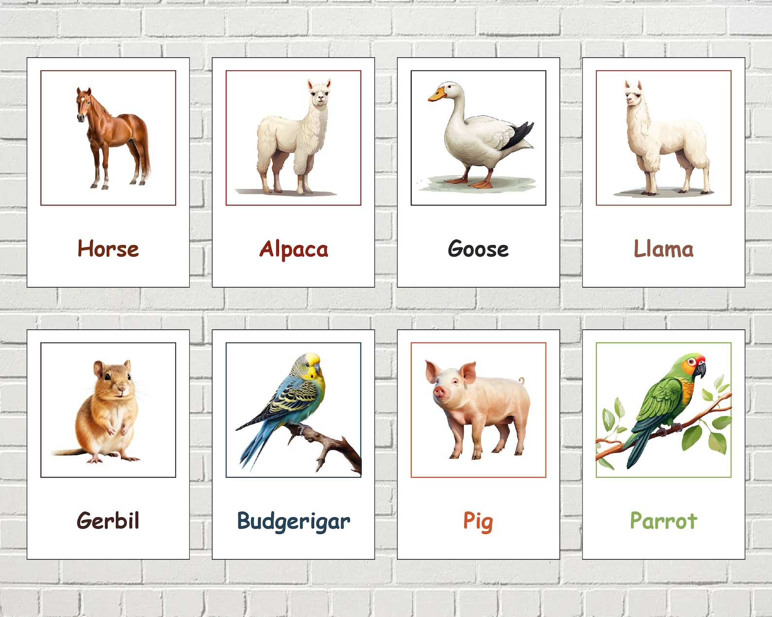 32 Domestic Animals Flashcards, Farm Animals Flashcards, Animals ...