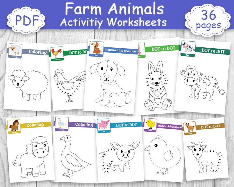 Farm Animals Activity Worksheets, Farm Animals Busy Book Pdf, Activity ...