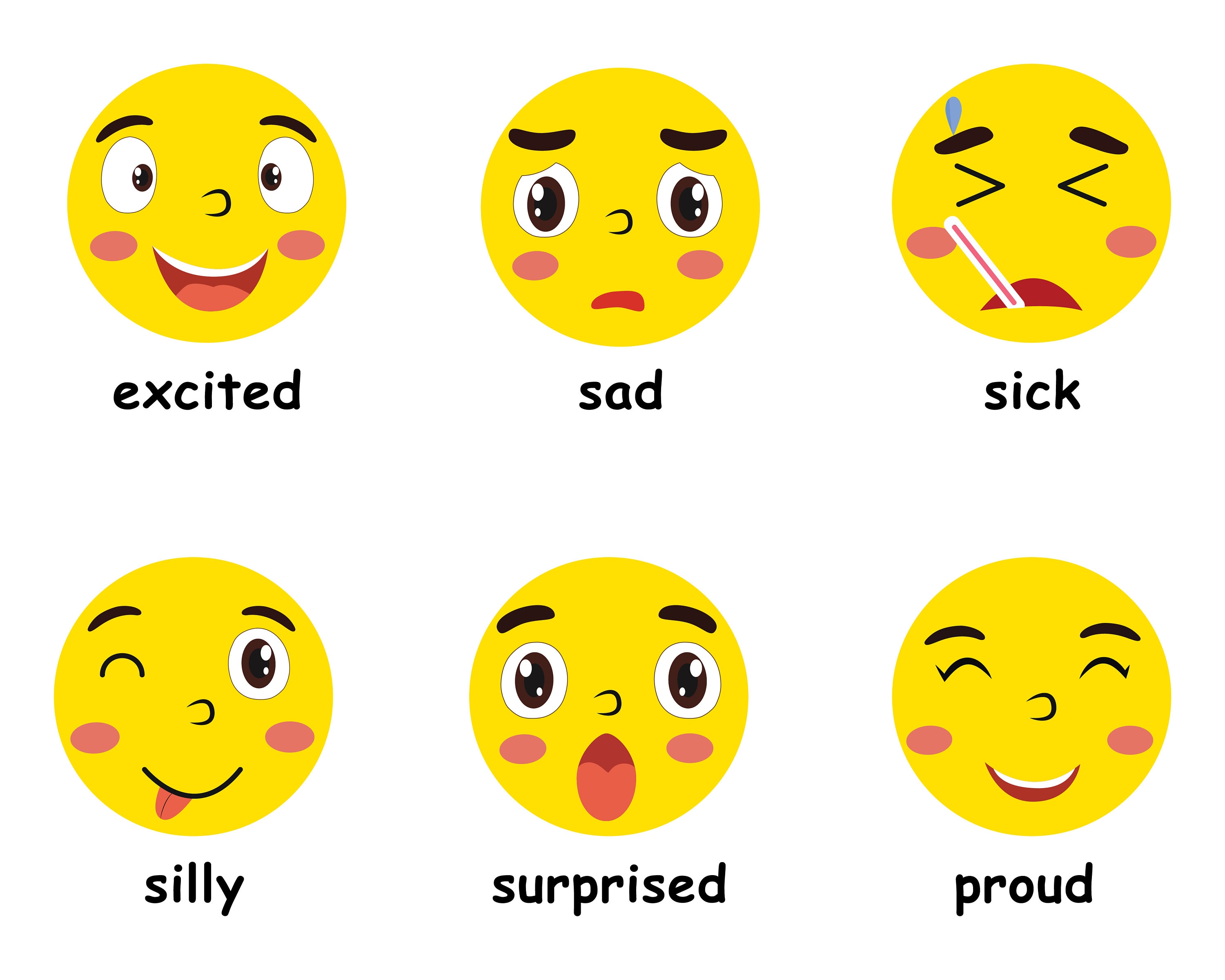 Feelings Faces Kids Png, Emoji Clipart, Emotions Clipart, Educational ...