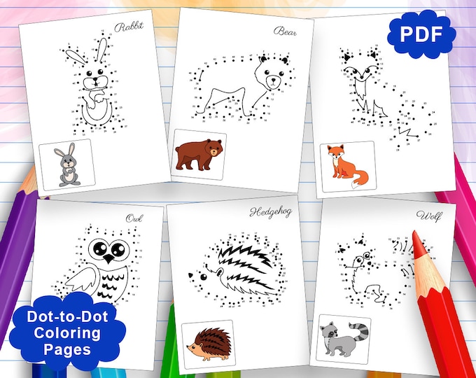 Dot to Dot Book for Kids PDF, Connect the Dots Printable, Dot to Dot ...