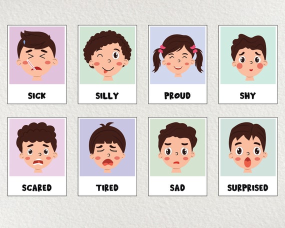Facial Expressions Printable Flashcards