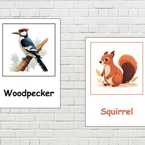 30 Forest Animals Flashcards, Forest Animals Vocabulary, Printable ...