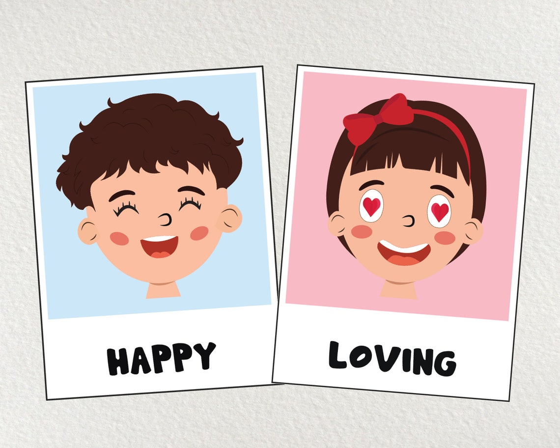 Feelings Faces Flashcards, Emotion Flashcards, Kids Emotions and ...