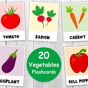 20 Vegetables Flashcards, Vegetable Cards, Learning Vegetables ...