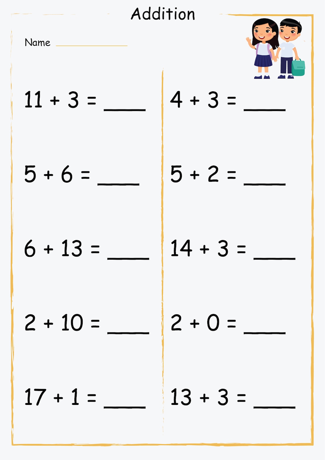 10 Printable Addition Worksheets, Preschool-2nd Grade Math, Preschool ...