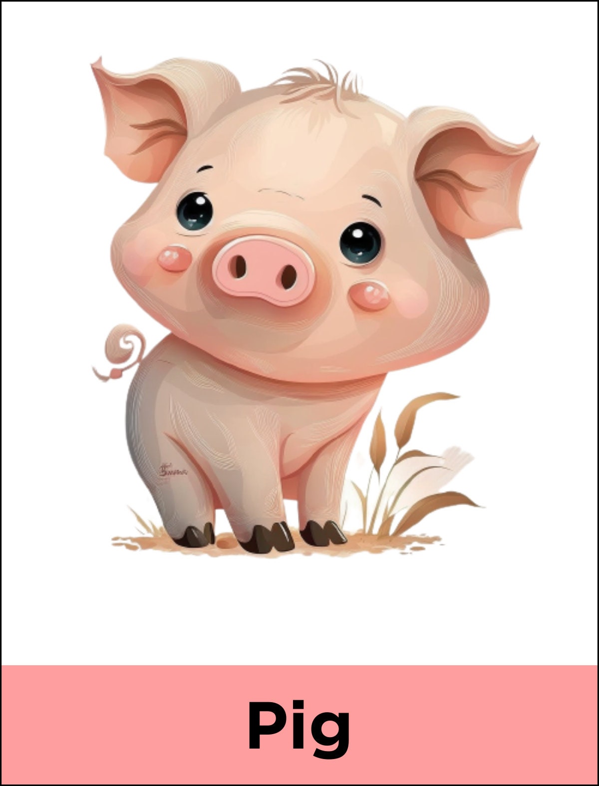 20 Farm Animals Flashcards, Farm Flash Cards, Pre-school Flashcards ...