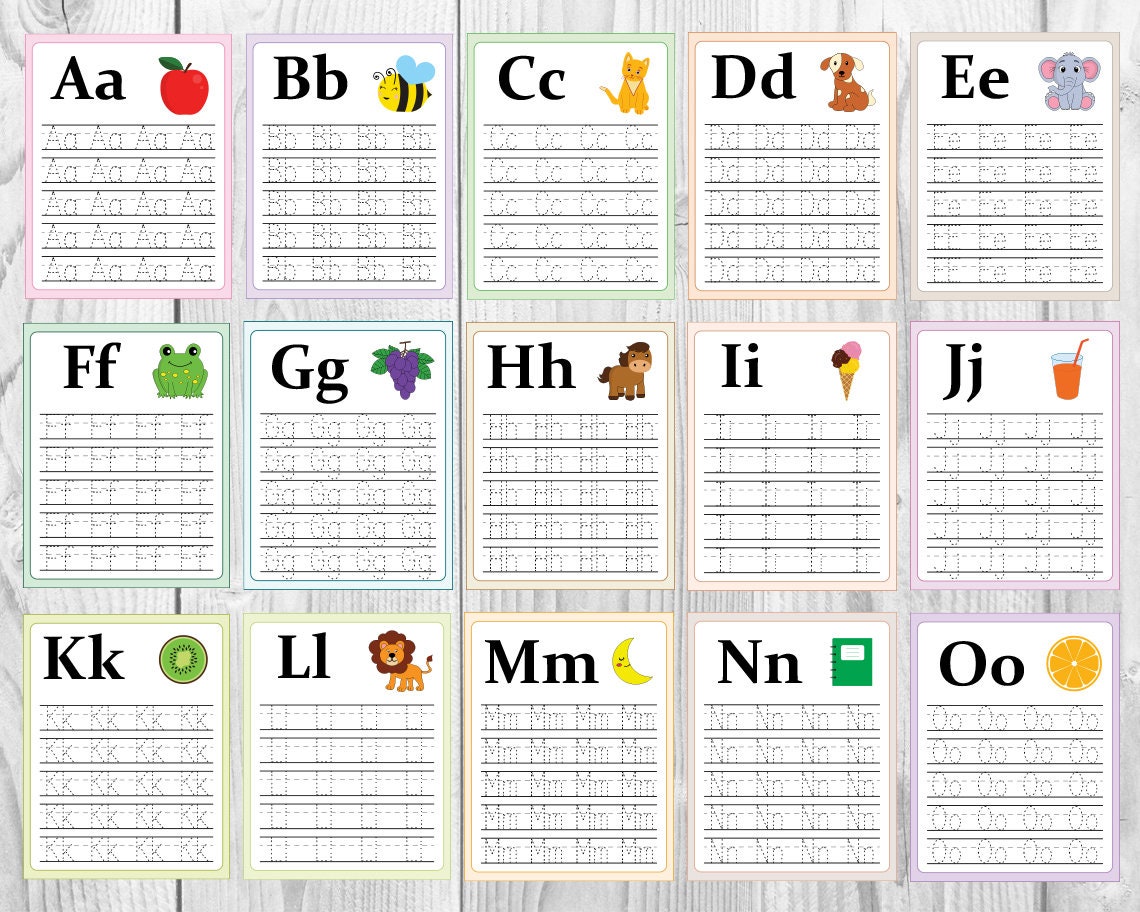 Alphabet Flashcards, ABC Flashcards, Alphabet Tracing Worksheet ...