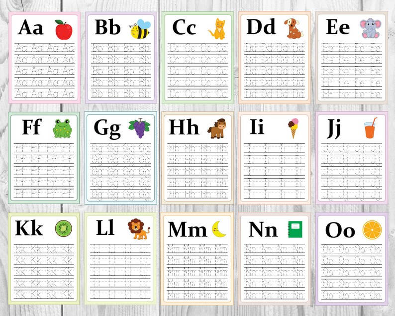 Alphabet Flashcards, ABC Flashcards, Alphabet Tracing Worksheet ...