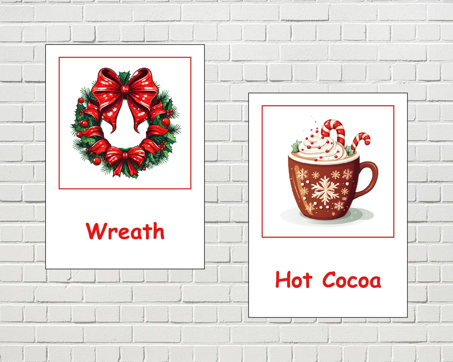 40 Winter Flashcards, Printable Christmas Flashcards, Winter Vocabulary ...