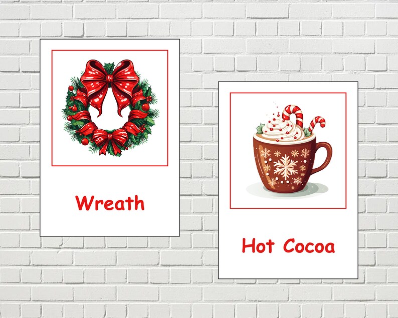 40 Winter Flashcards, Printable Christmas Flashcards, Winter Vocabulary ...