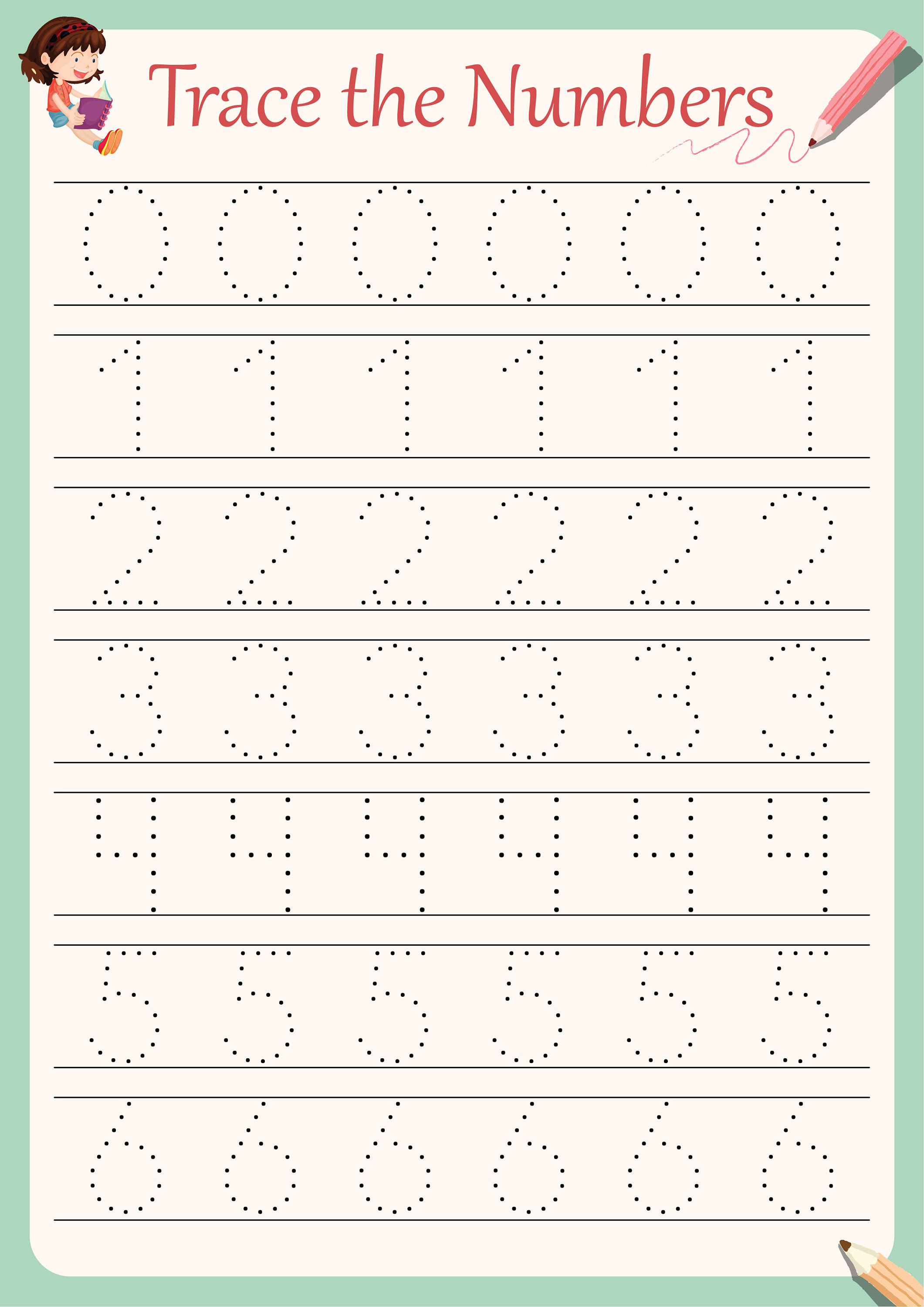 Number Tracing, Learn Numbers Writing Worksheet Printable, Learning to ...