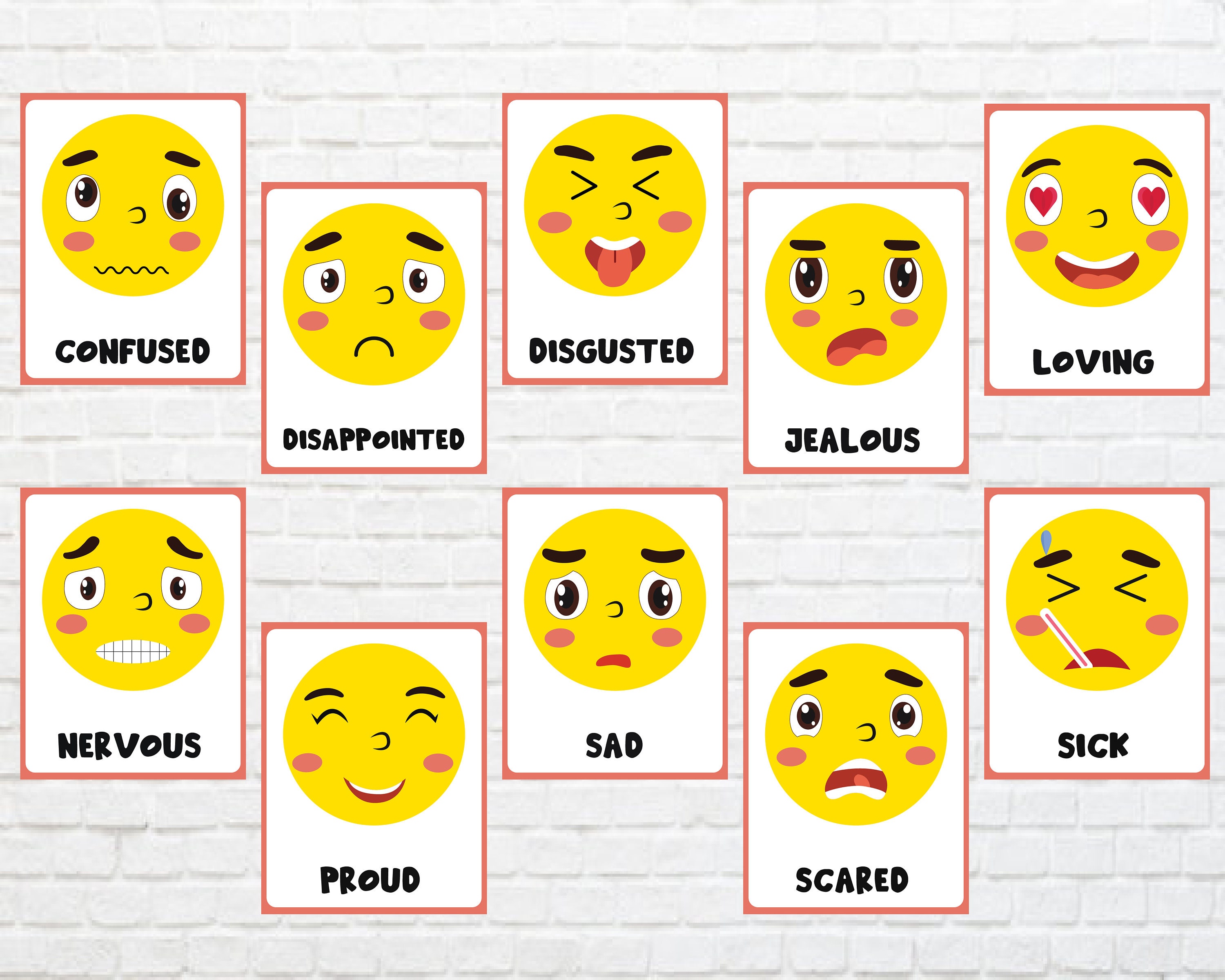 Feelings Faces, Emotion Flashcards, Kids Emotions and Feelings Cards ...