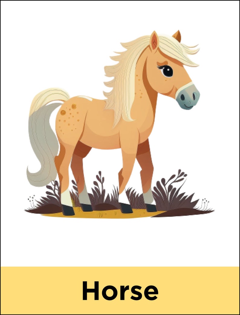 20 Farm Animals Flashcards, Farm Flash Cards, Pre-school Flashcards ...