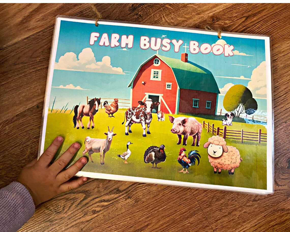 Farm Busy Book Printable Toddler Activities, Farm Animals Busy Book ...