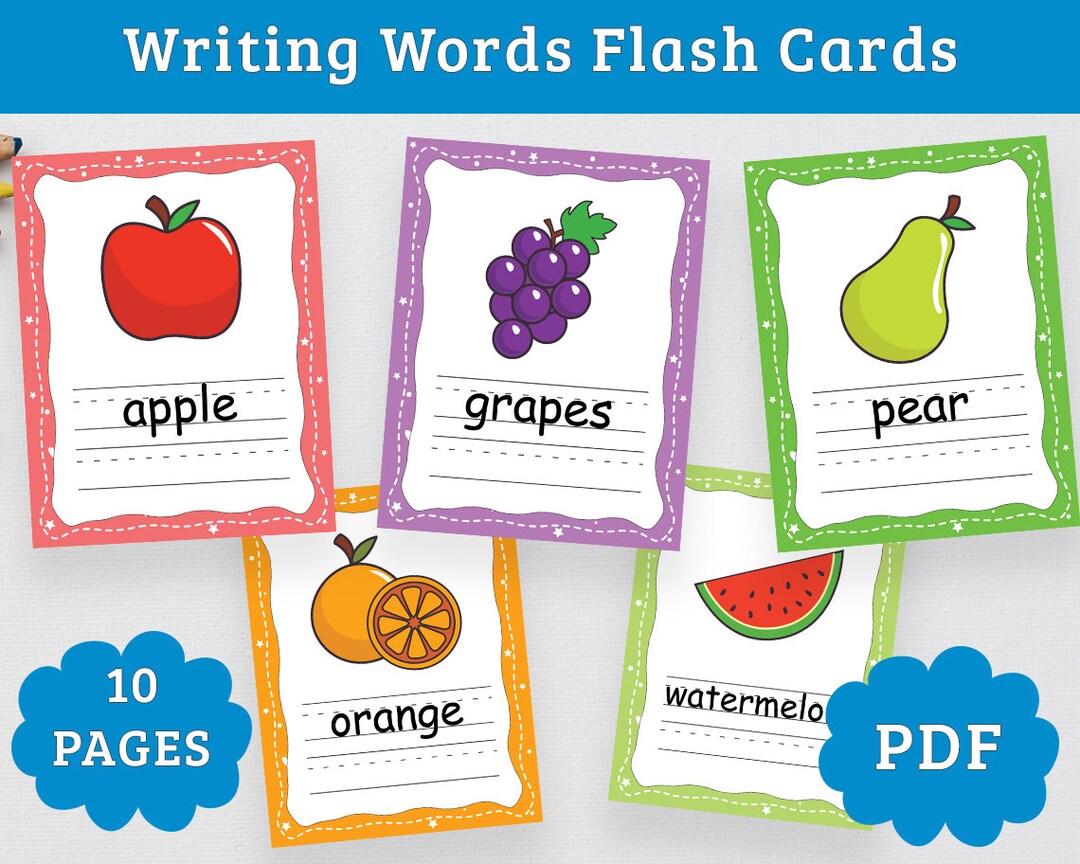 Writing Words Flash Cards, Dry Erase Flashcards, Copy the Words ...