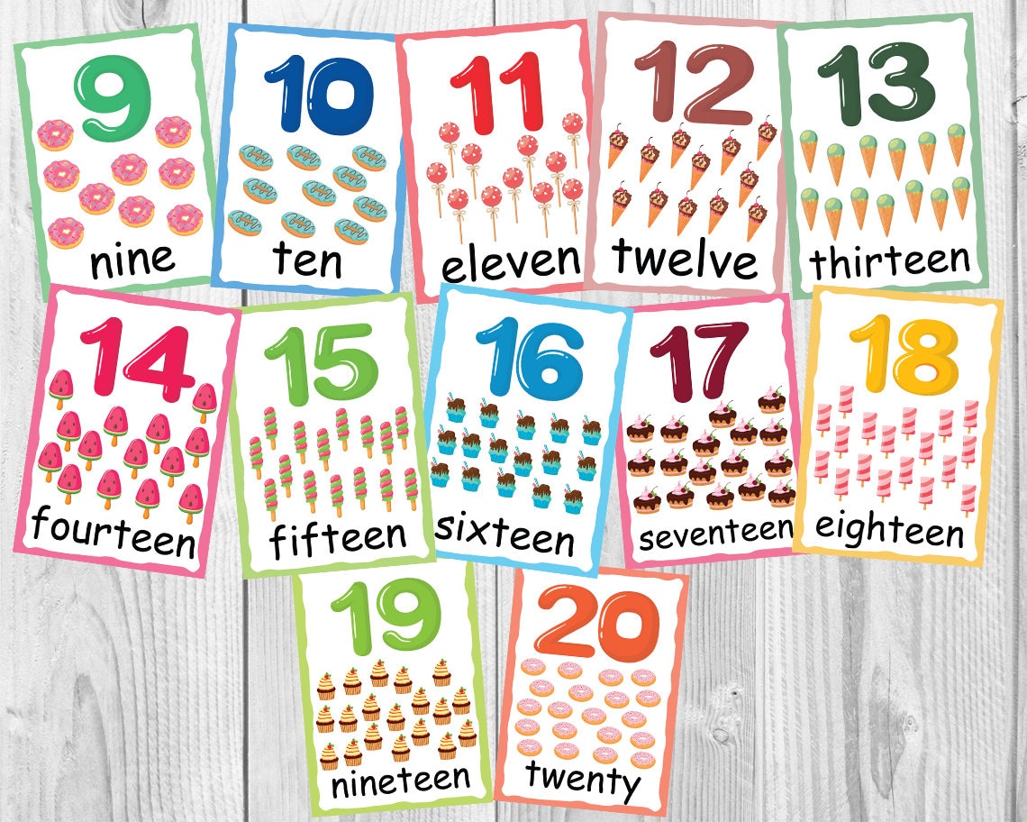 Number Flashcards 1-20, Numbers Flashcards, Learn to Count, Numbers 1 ...