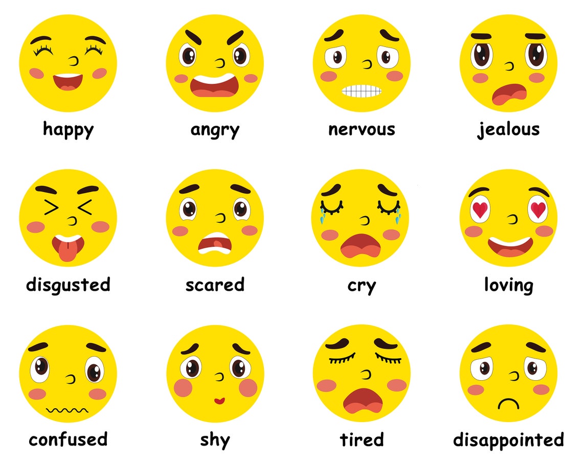 Feelings Faces Kids Png, Emoji Clipart, Emotions Clipart, Educational ...