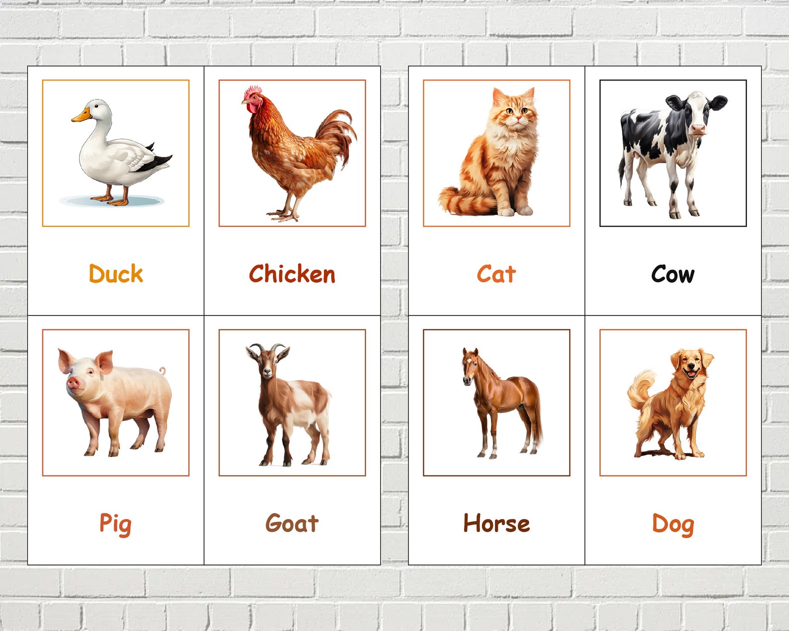 32 Domestic Animals Flashcards, Farm Animals Flashcards, Animals ...