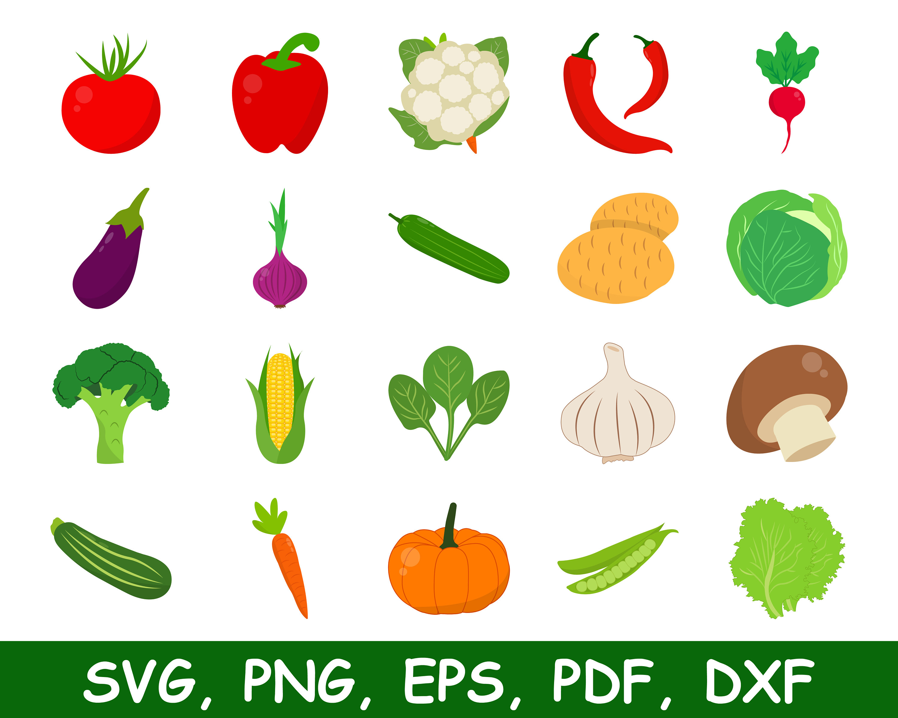 Vegetable SVG Bundle, Vegetables SVG, Vegetable Clip Art, Vegetable ...