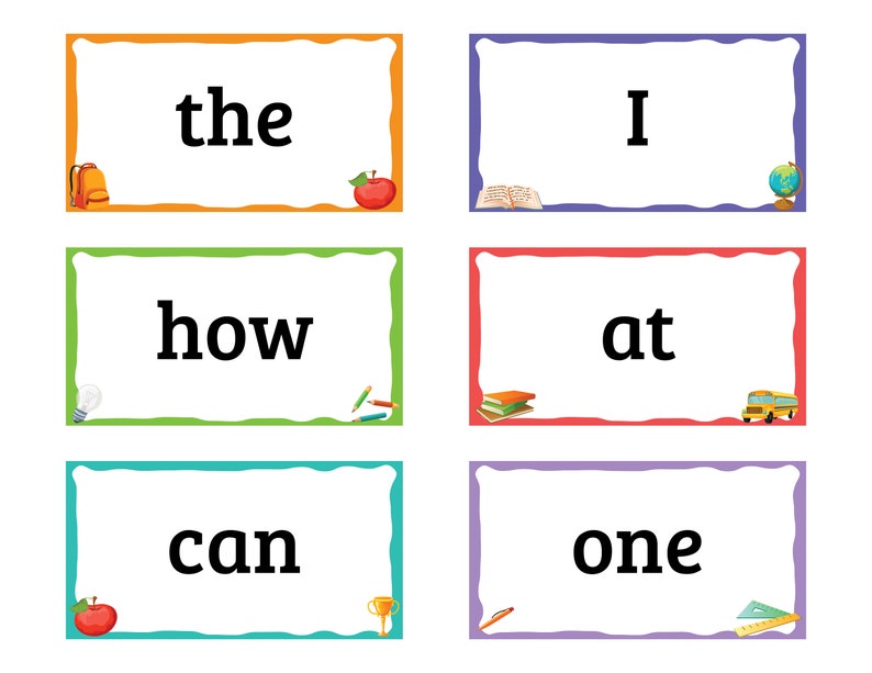 Sight Words Flashcards, Sight Words, Kindergarten Homeschool Printable ...