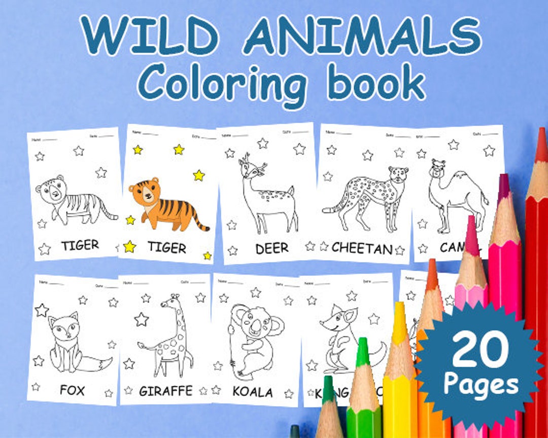 20 Wild Animals Coloring Pages, Animals Coloring Sheets, Wild Animals ...