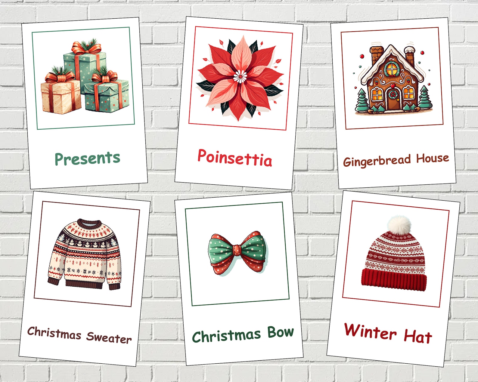 40 Christmas Flashcards Printable Christmas Flashcards - Etsy