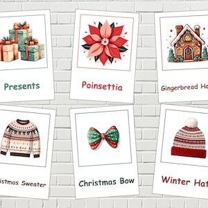 40 Winter Flashcards, Printable Christmas Flashcards, Winter Vocabulary ...