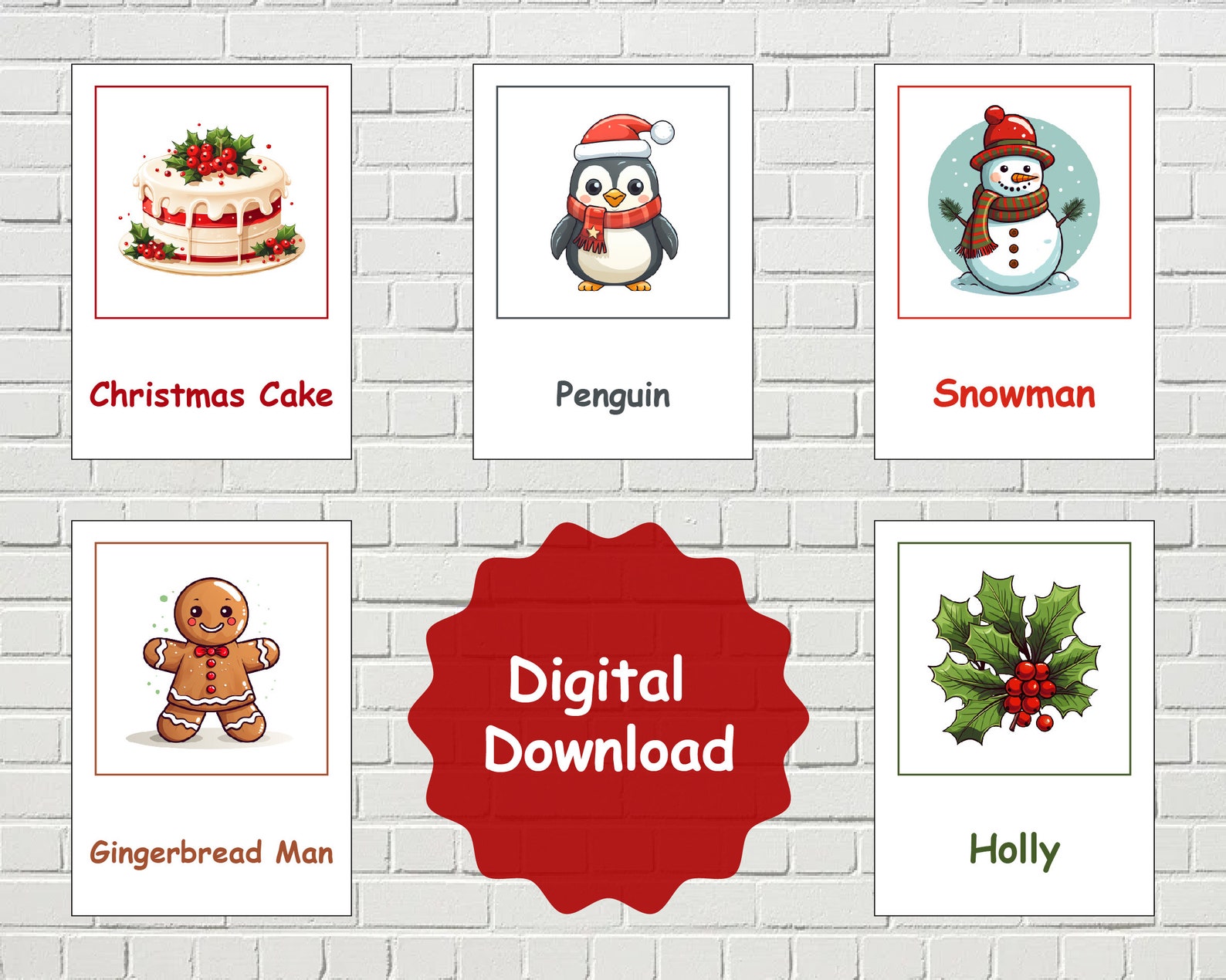 40 Christmas Flashcards Printable Christmas Flashcards - Etsy