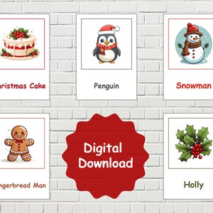 40 Winter Flashcards, Printable Christmas Flashcards, Winter Vocabulary ...