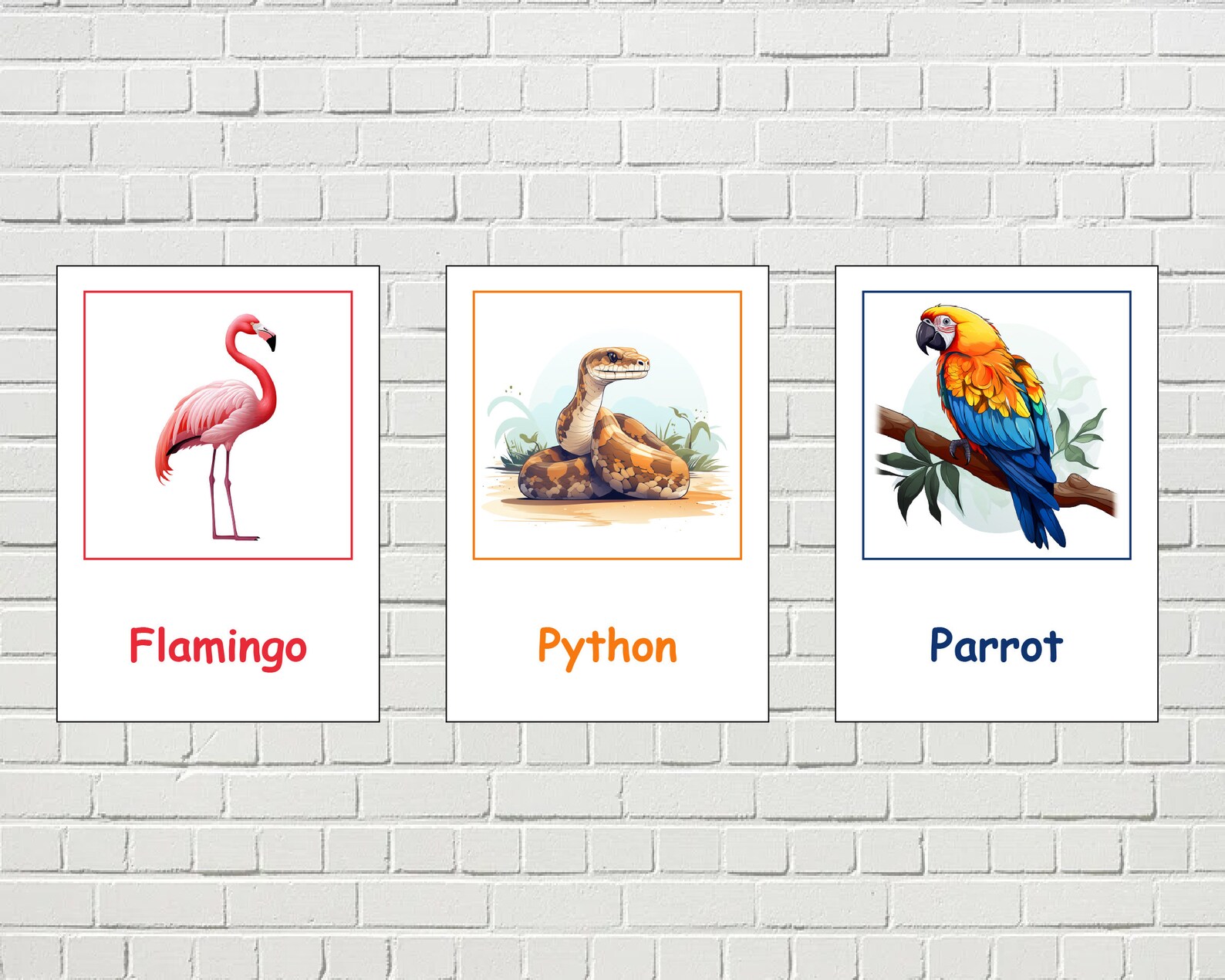 40 Safari Animals Flashcards, Printable Animal Flashcards, Animals ...