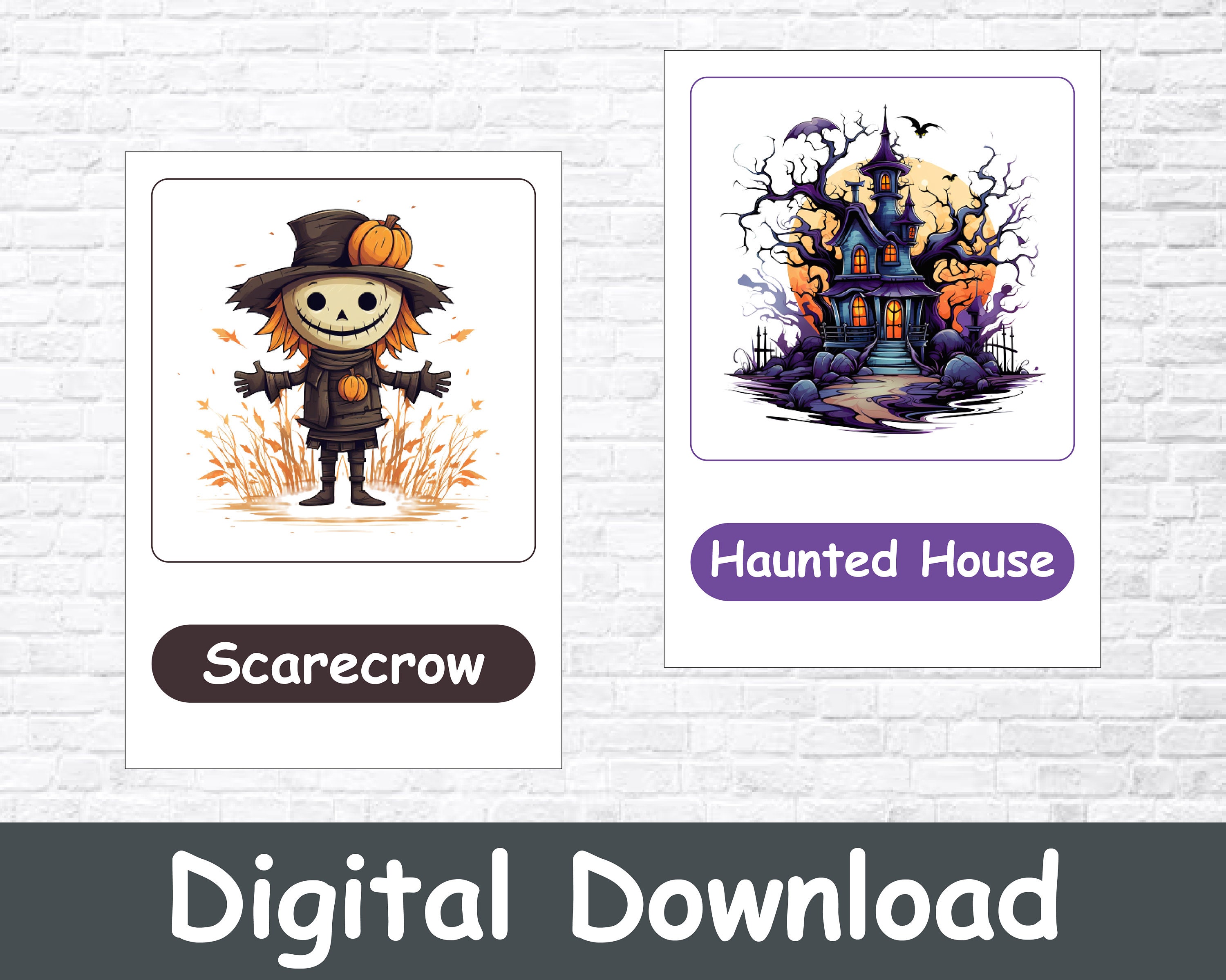 32 Halloween Flashcards, Halloween Words and Pictures, Halloween Party ...