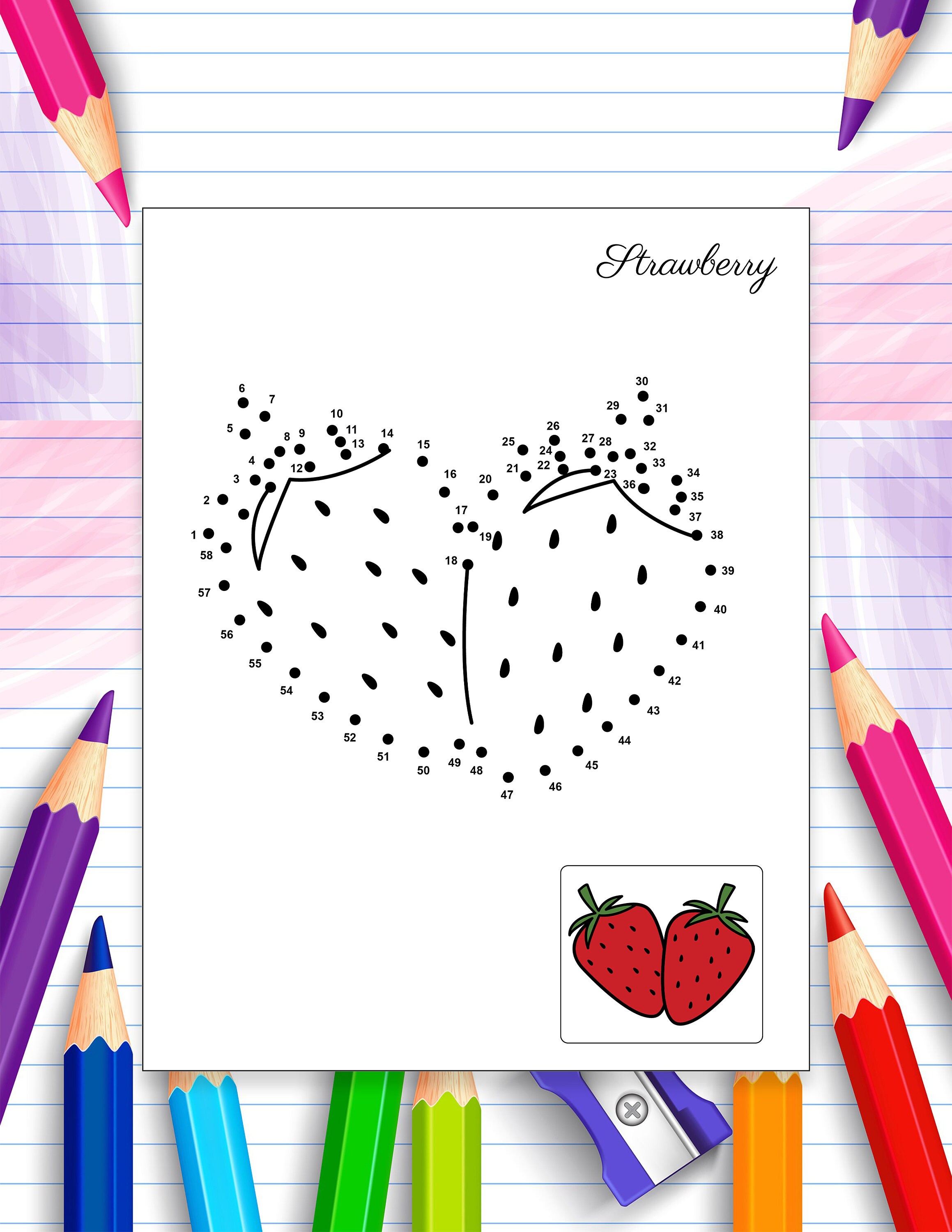 Dot to Dot Book for Kids PDF, Dot to Dot Book With Fruits, Dot to Dot ...