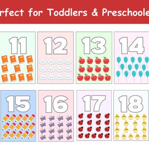 Number Flashcards 1-20, Numbers Flashcards, Learn to Count, Numbers 1 ...