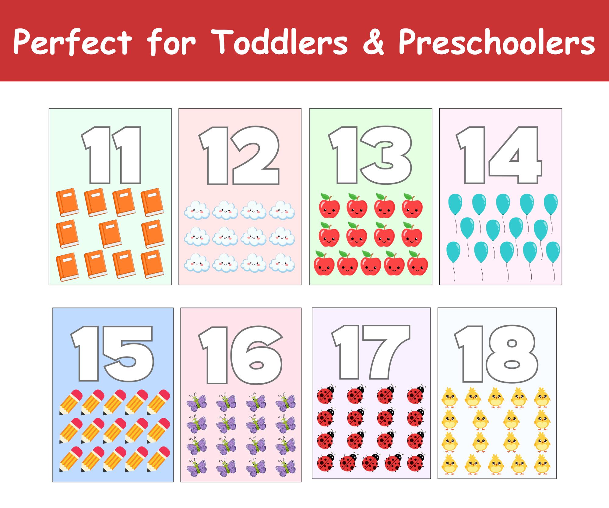 Number Flashcards 1-20, Numbers Flashcards, Learn to Count, Numbers 1 ...