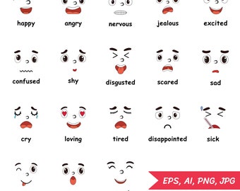 Feelings Faces Kids Png, Emoji Clipart, Emotions Clipart, Educational ...