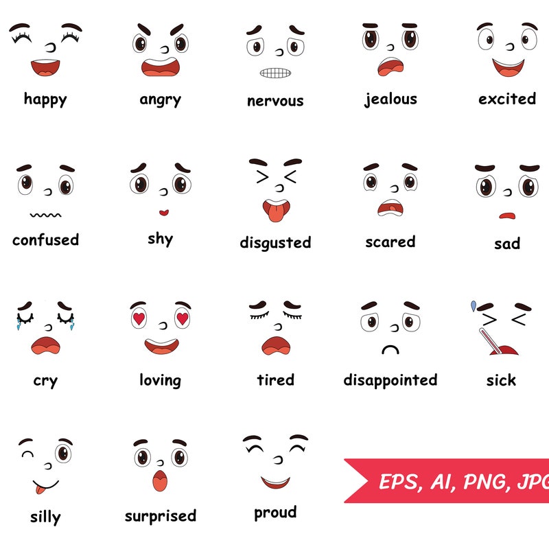 Emotions Clip Art - Etsy