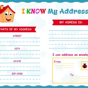 Address Kids Activity, Address Practice, Homeschool Printable ...