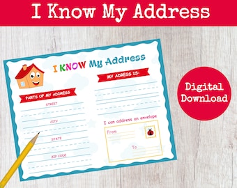 Address Kids Activity, Address Practice, Homeschool Printable ...