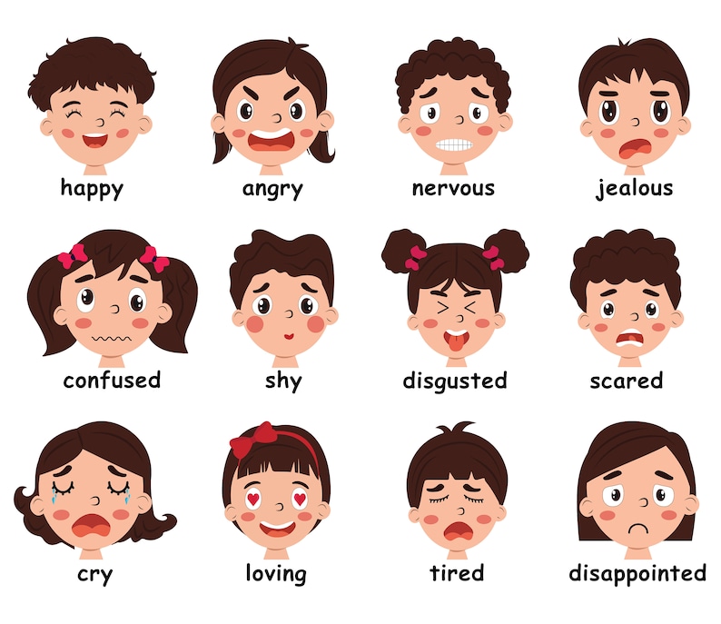 Feelings Faces Kids Png, Happy, Emotions Clipart, Angry, Educational ...