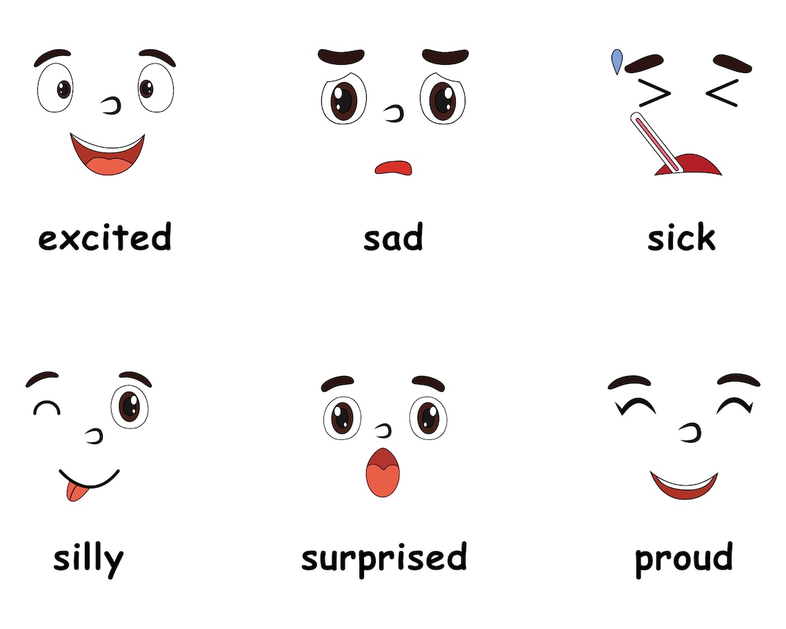 Feelings Faces Kids Png, Happy, Emotions Clipart, Angry, Educational ...