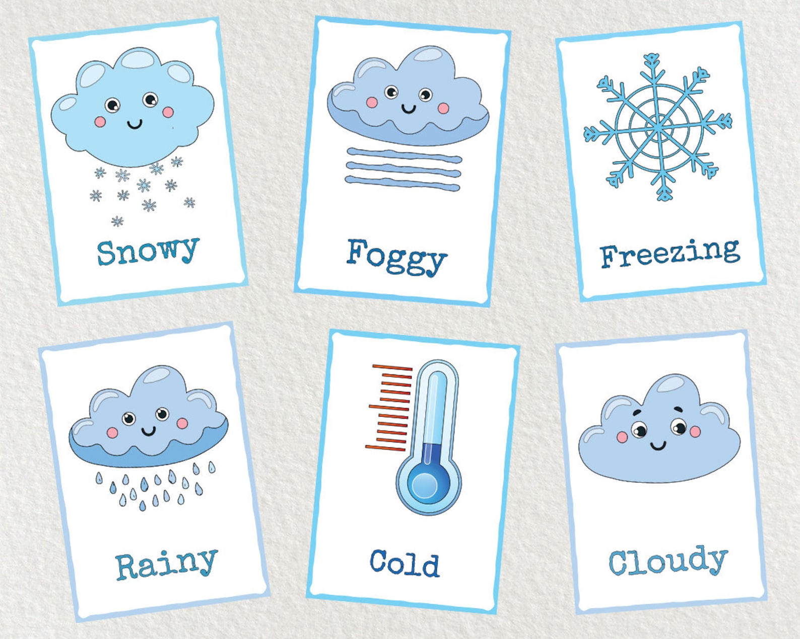 Toddler Weather Flash Cards, 12 Nomenclature Cards, Homeschool ...