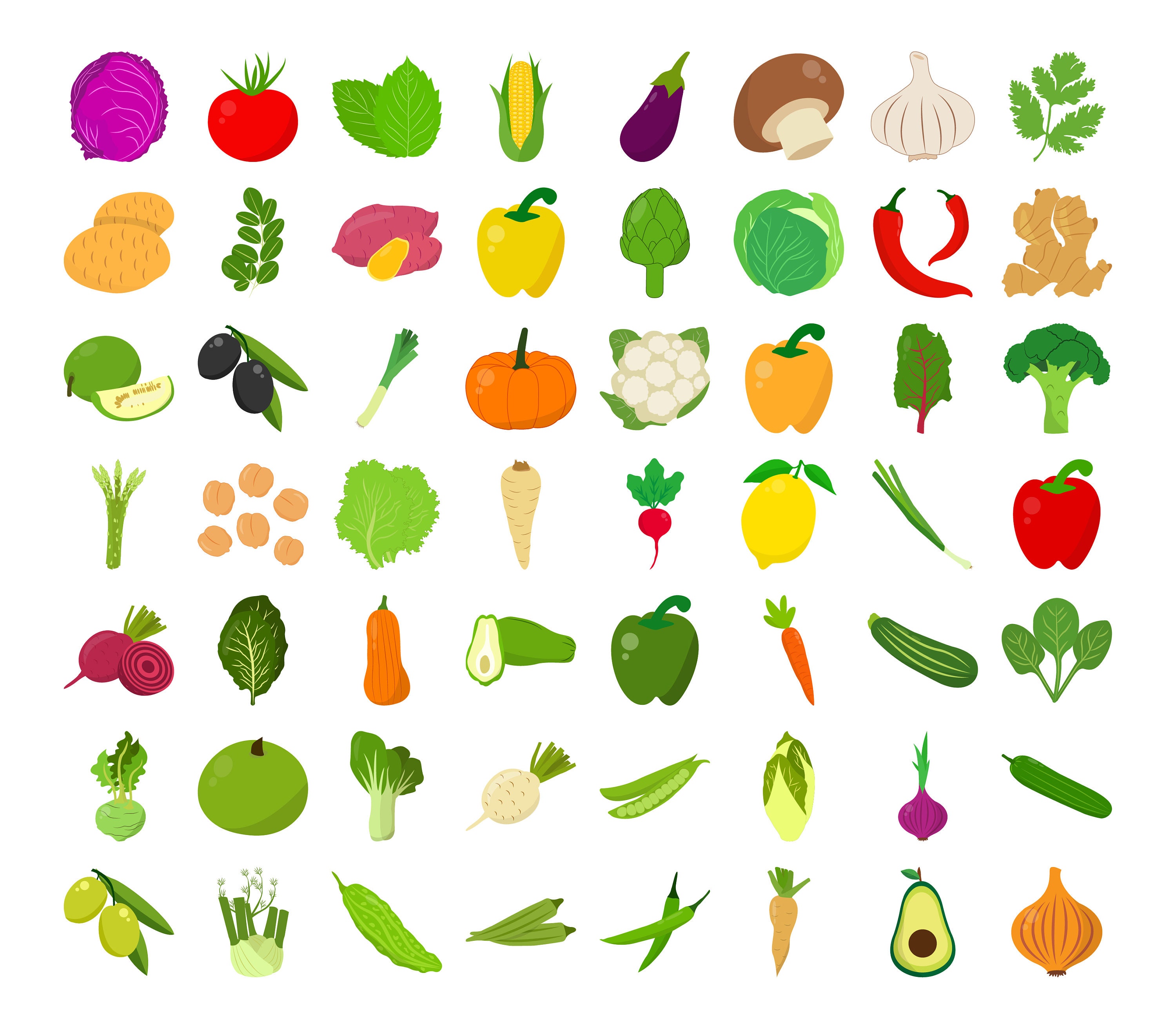 Vegetable SVG Bundle, Vegetables SVG, Vegetable Clip Art, Vegetable ...
