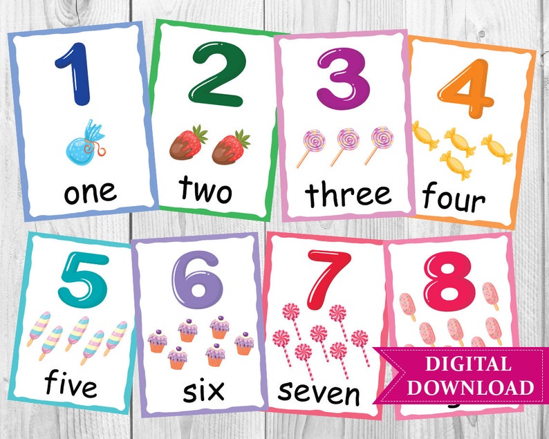 Number Flashcards 1-20, Numbers Flashcards, Learn to Count, Numbers 1 ...
