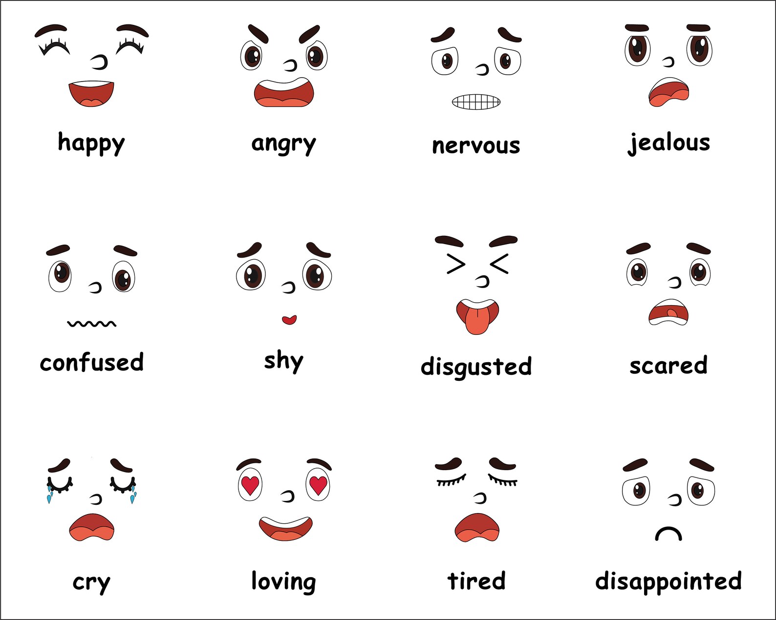 Feelings Faces Kids Png Happy Emotions Clipart Angry Educational