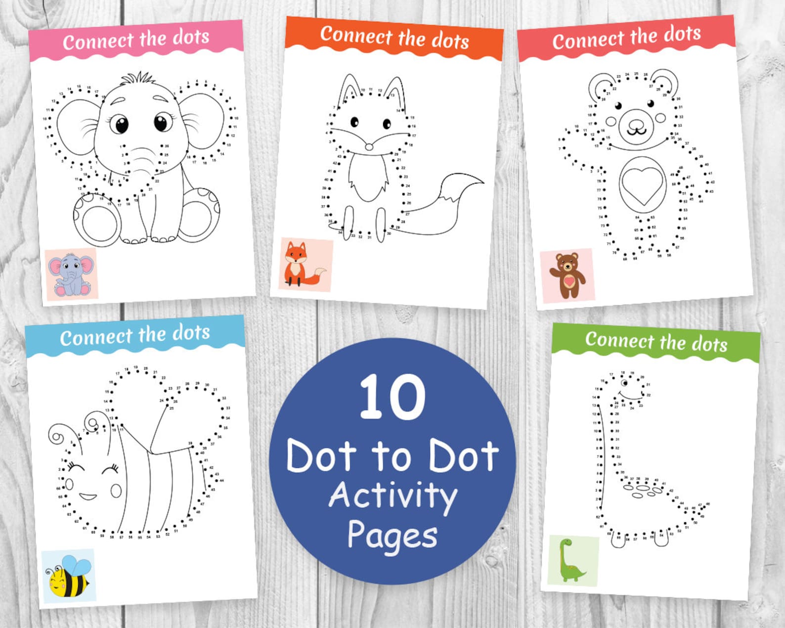 Dot to Dot Book for Kids PDF, Dot to Dot Book With Animals, Dot to Dot ...