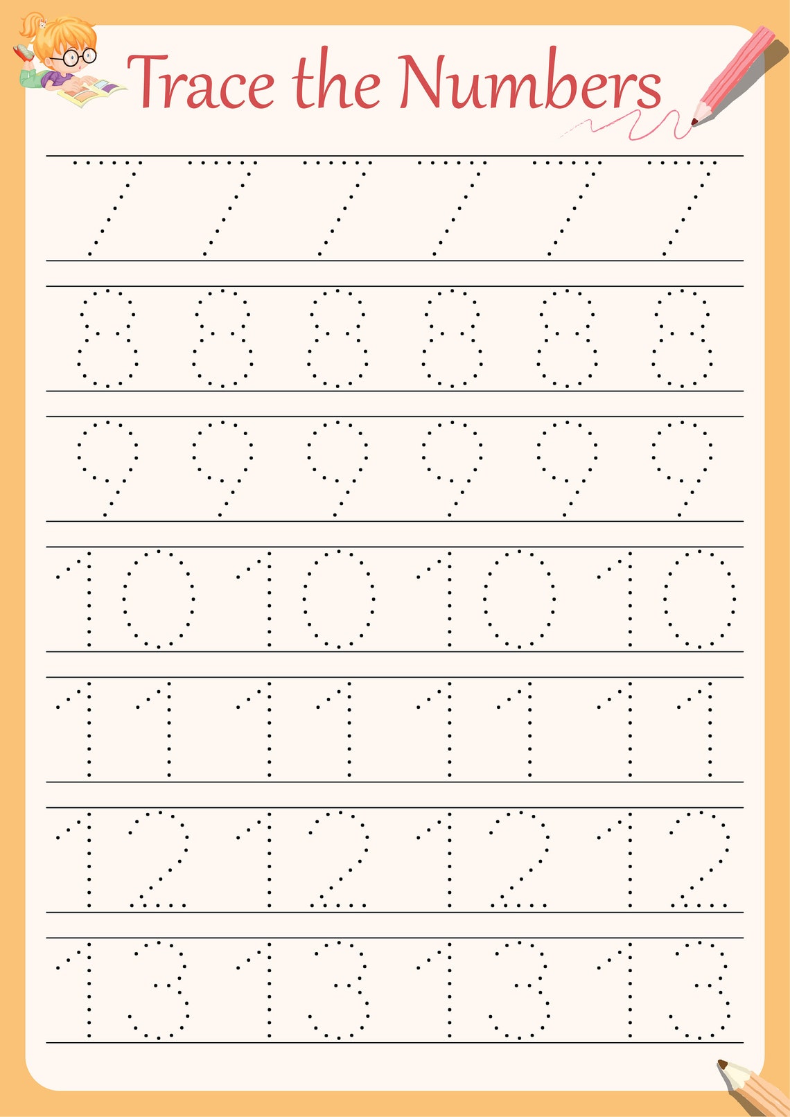 Number Tracing, Learn Numbers Writing Worksheet Printable, Learning to ...